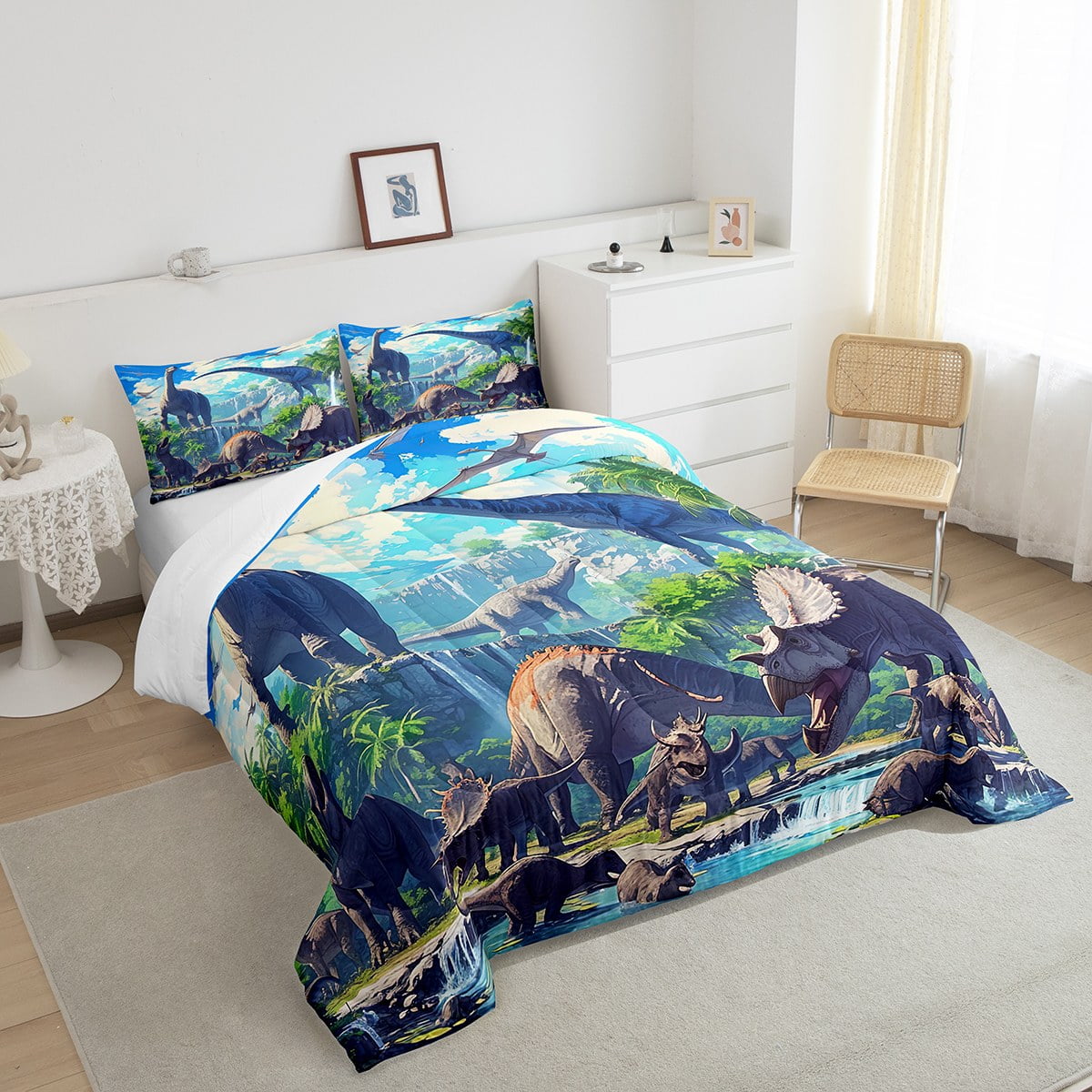 Dinosaurs Bedding Sets Twin,3D Dino Quilt Dinosaurios Reptile Jungle ...