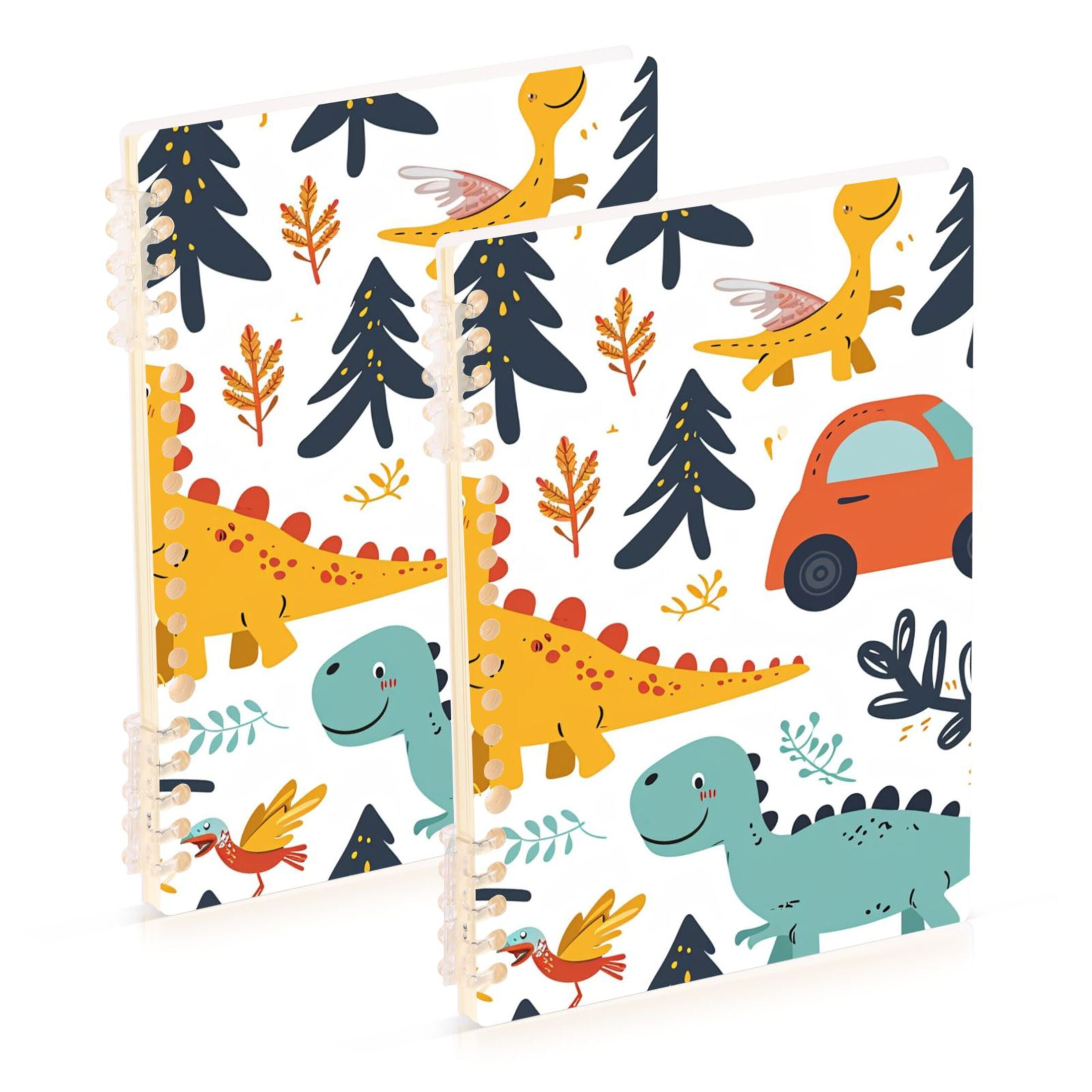 Dinosaurs Birds Leaves Cars Ring Binder Notebook Journey Note Diary ...