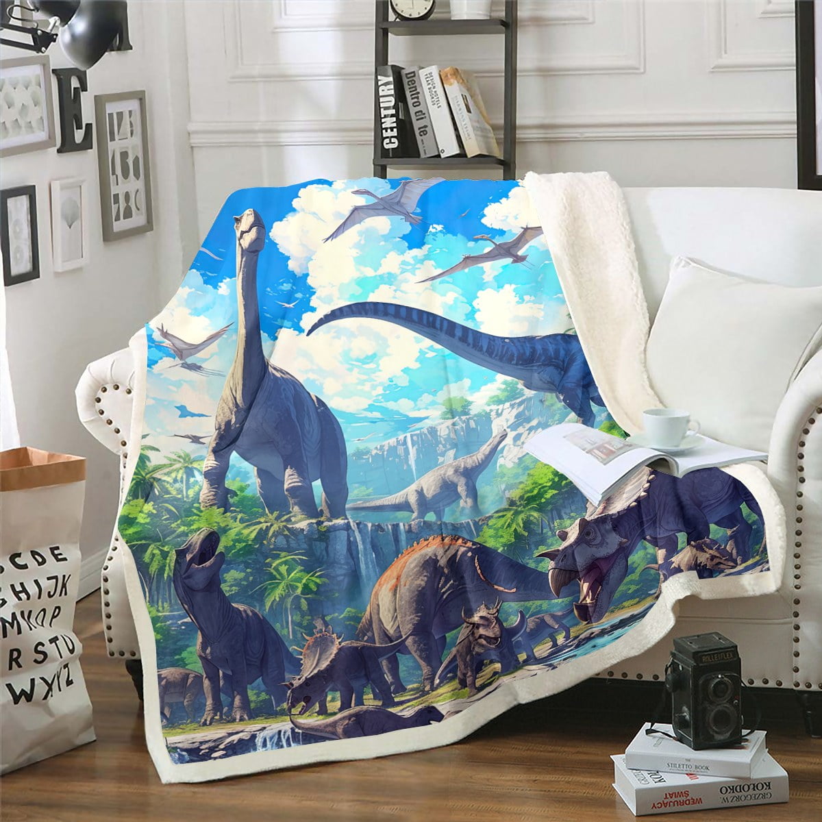 Dinosaurs Boys Throw Blanket 50"x60",3D Dino Fleece Blanket Dinosaurios ...