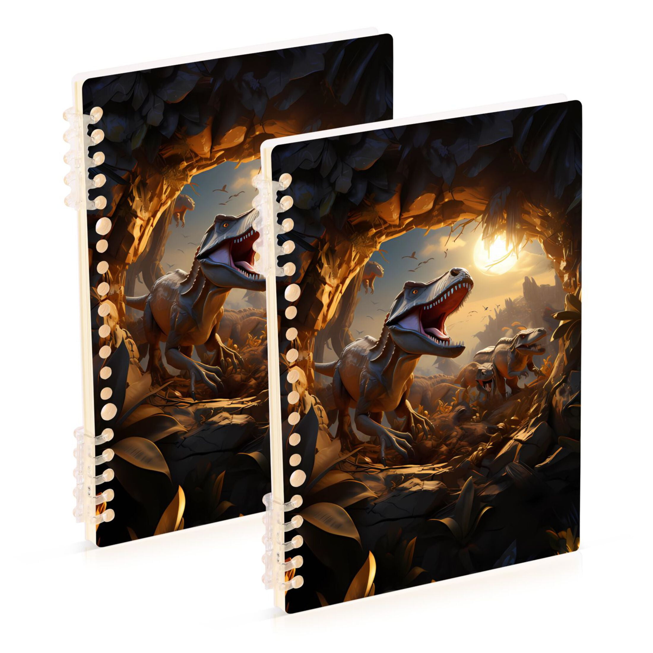 Dinosaurs Cave Leaves Ring Binder Notebook Journey Note Diary College ...