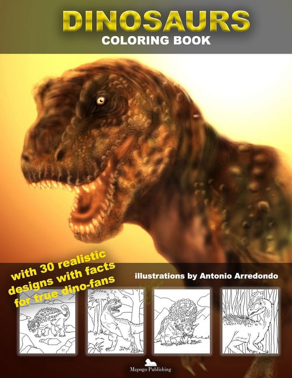 Dinosaurs Coloring book with realistic designs: With dinosaur facts ...