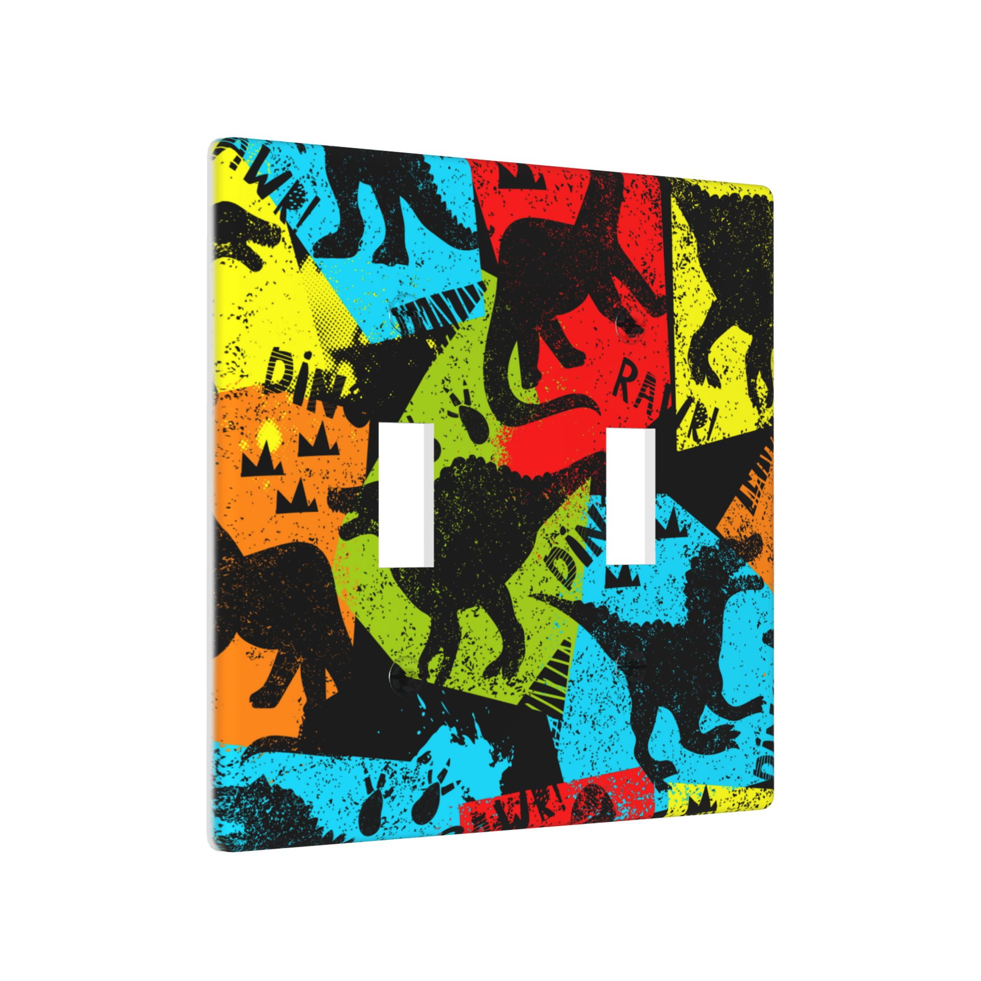 Dinosaurs Double Toggle Light Switch Plate Decorative Wall Plate Cover ...