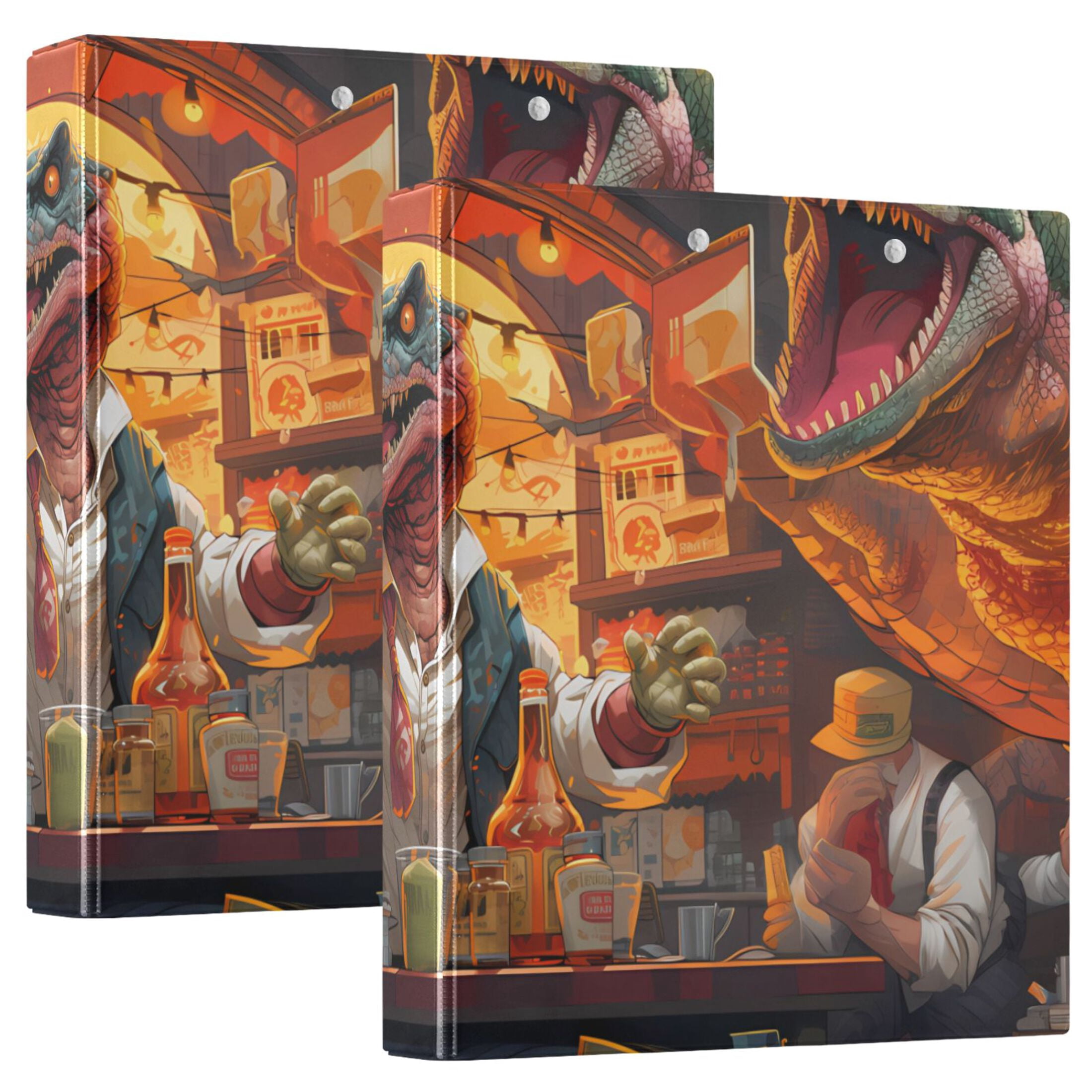 Dinosaurs Drink Desk Lamb 3 Ring Binders 1.5 inch Hardcover File ...