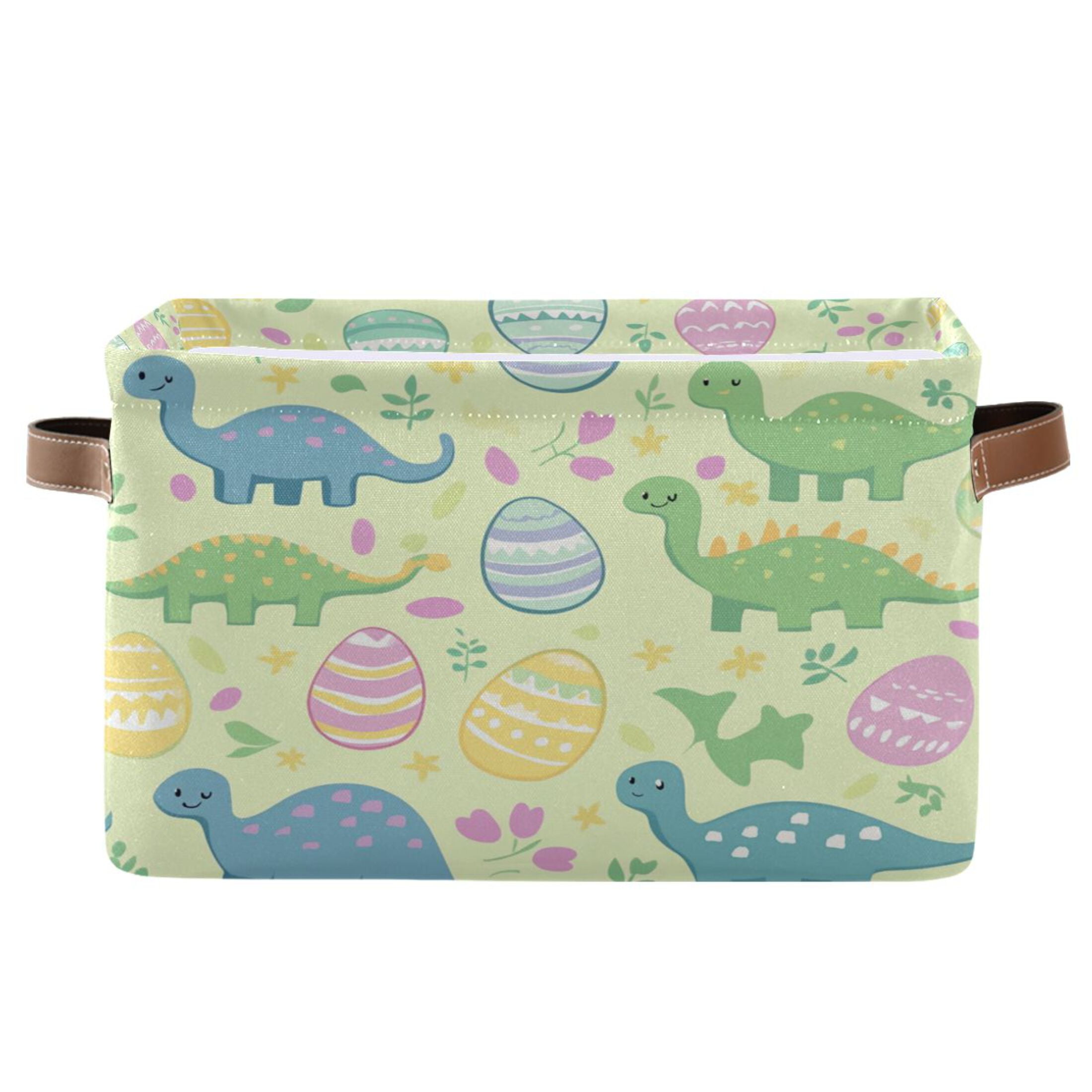 Dinosaurs and Easter Eggs Foldable Storage Basket,Canvas Fabric ...