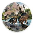 Dinosaurs Fashion Wall Clock Living Room Bedroom Hanging Table Silent ...