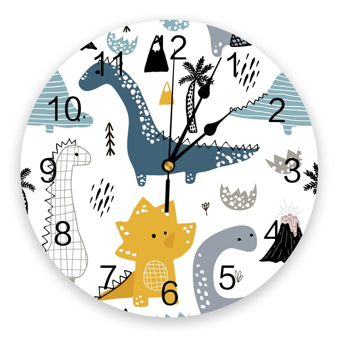 Dinosaurs Fashion Wall Clock Living Room Bedroom Hanging Table Silent ...