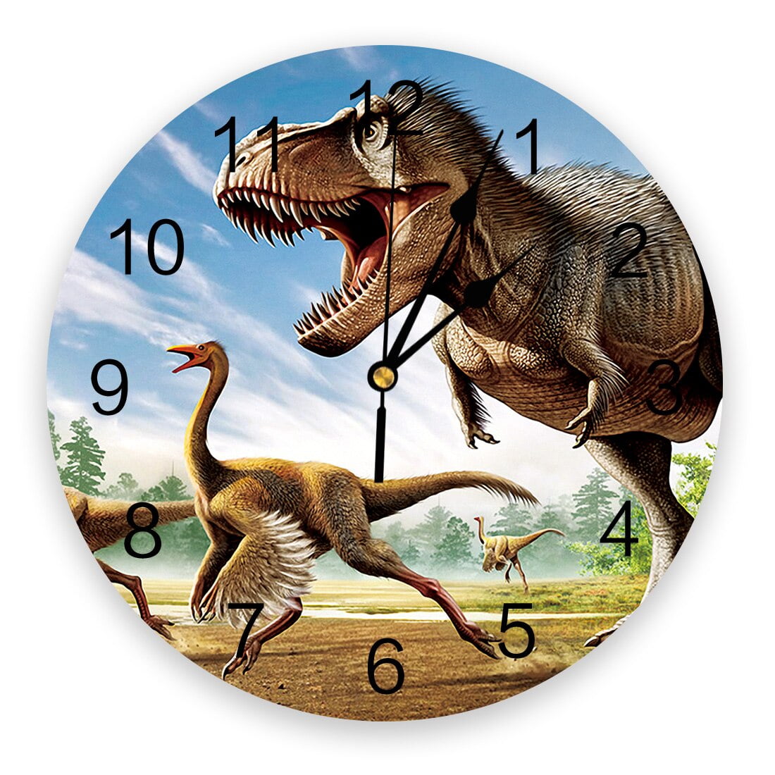 Dinosaurs Fashion Wall Clock Living Room Bedroom Hanging Table Silent ...