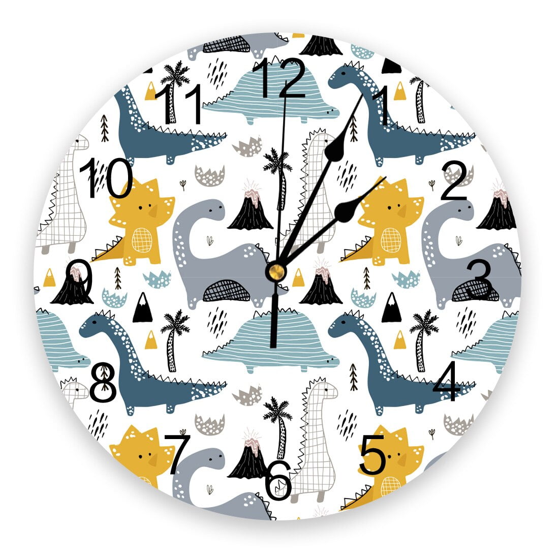 Dinosaurs Fashion Wall Clock Living Room Bedroom Hanging Table Silent ...