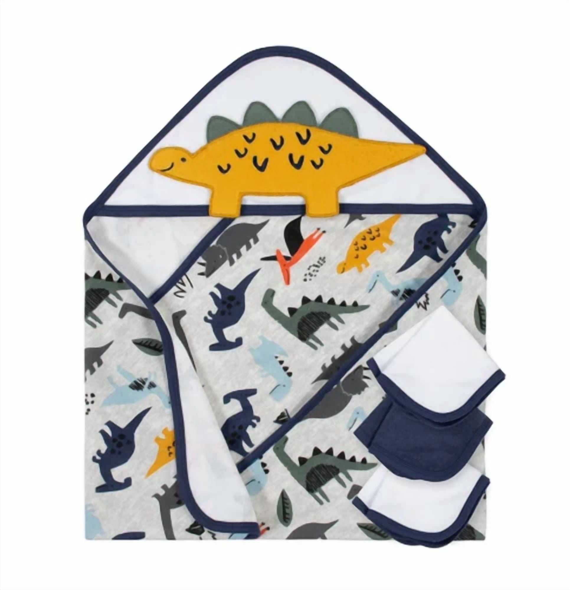 Dinosaurs Gerber Hello Bear Baby Boy 4 Piece Terry Bath Set Hooded ...