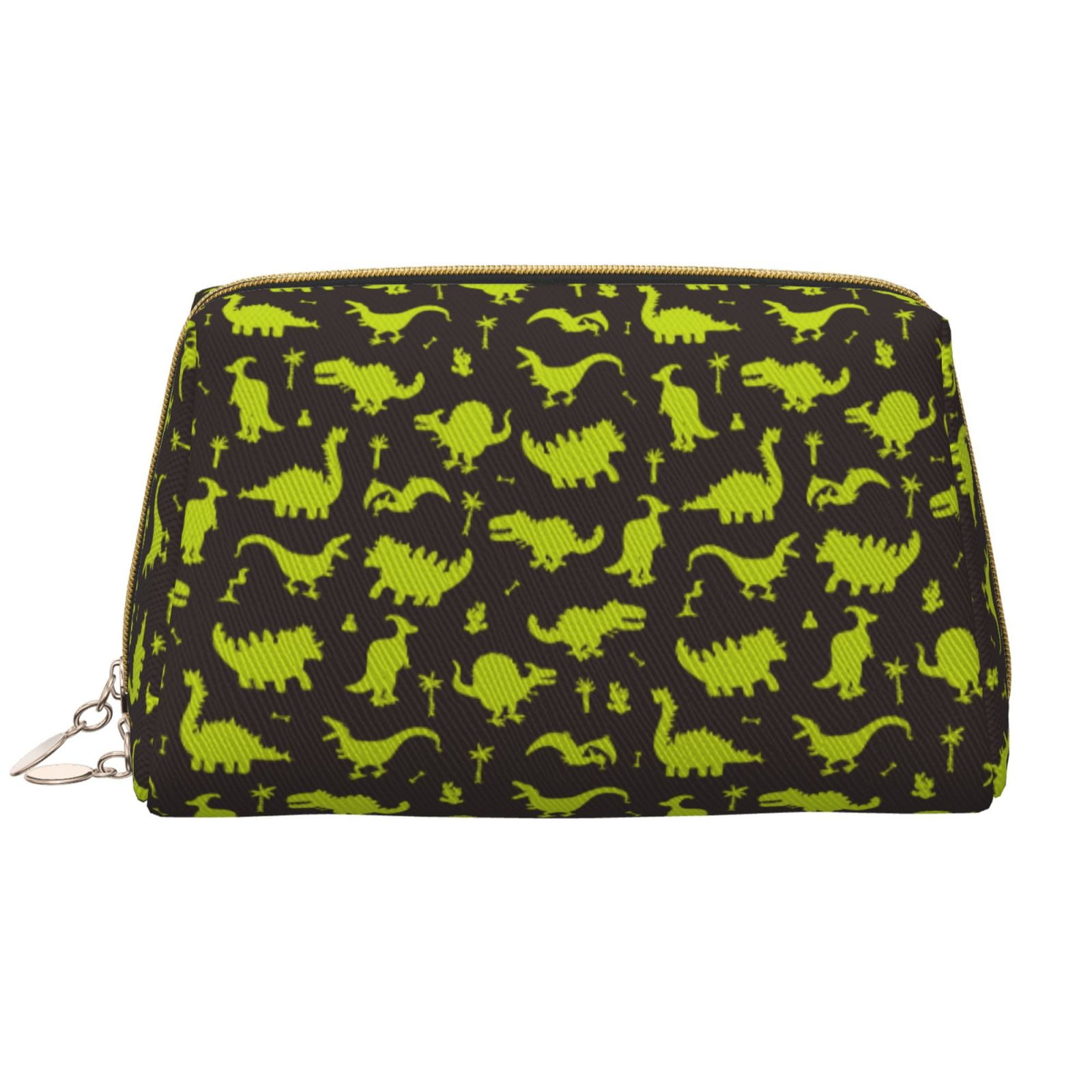 Dinosaurs Green Silhouette Makeup Bag, Large Capacity Cosmetic Bag ...