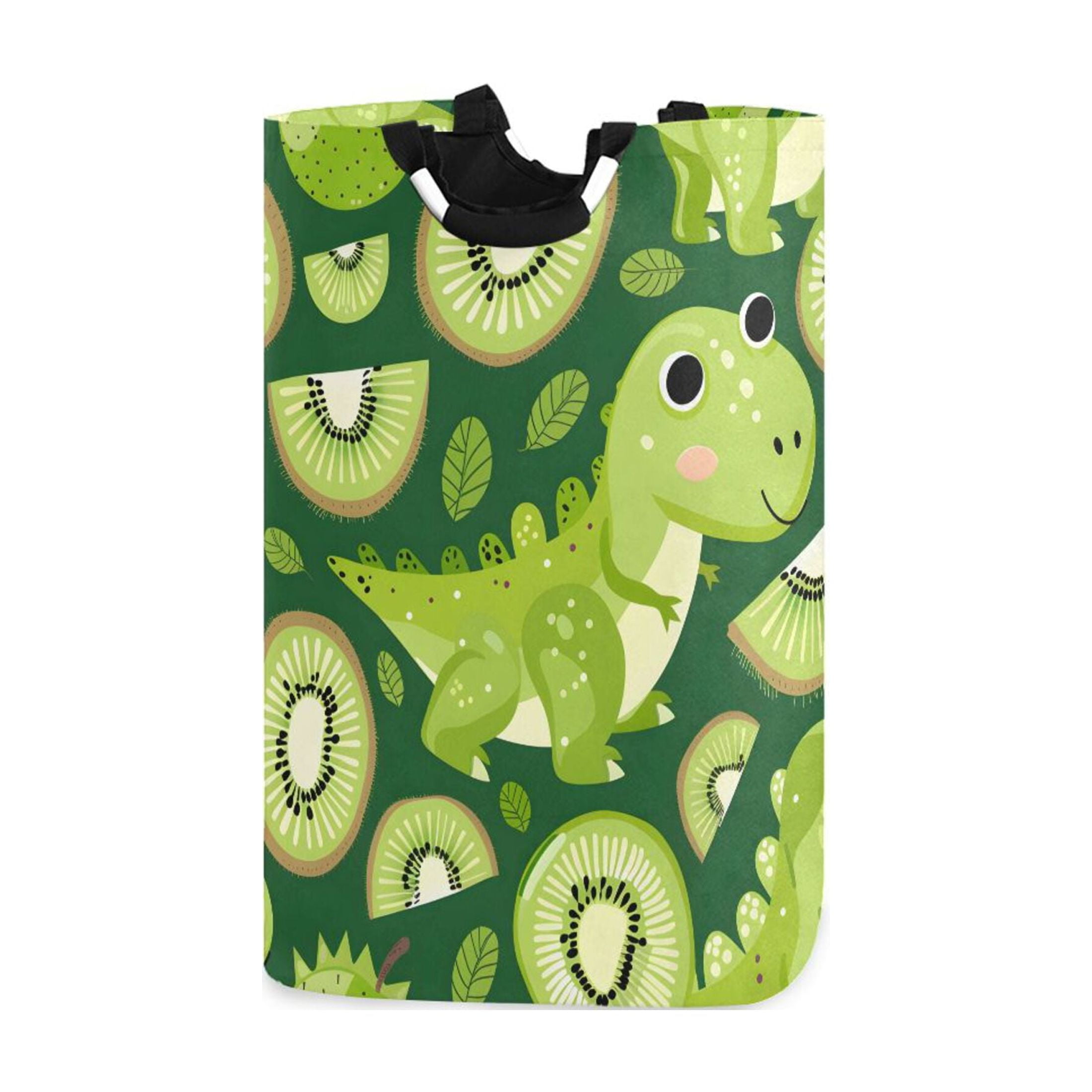 Dinosaurs Kiwi Leaves Cartoon Laundry Basket with Handles Foldable ...