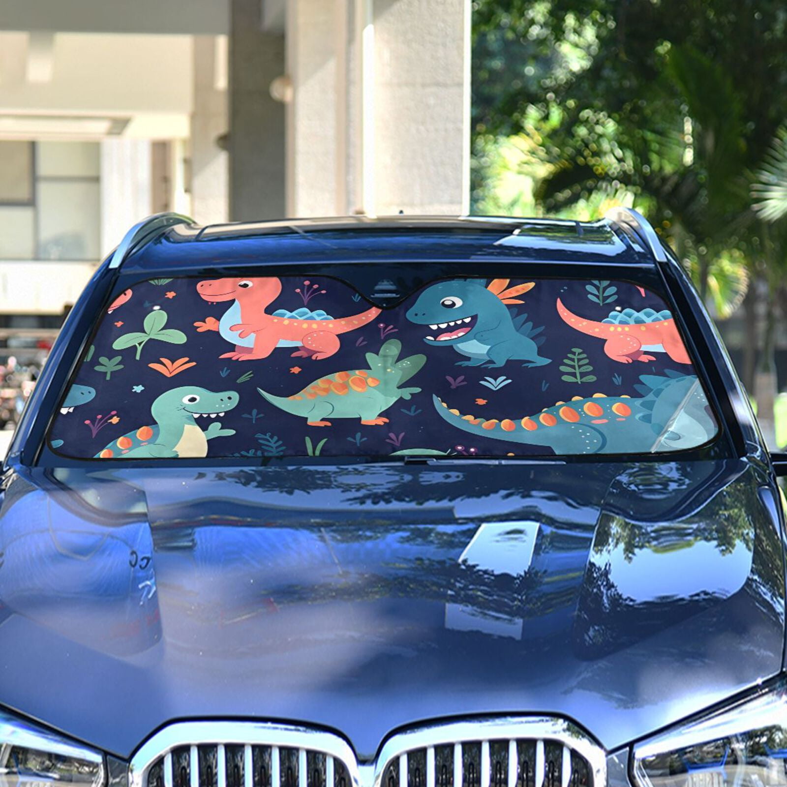 Dinosaurs Leaves Cartoon Automotive Front Car Windshield Sun Shade ...