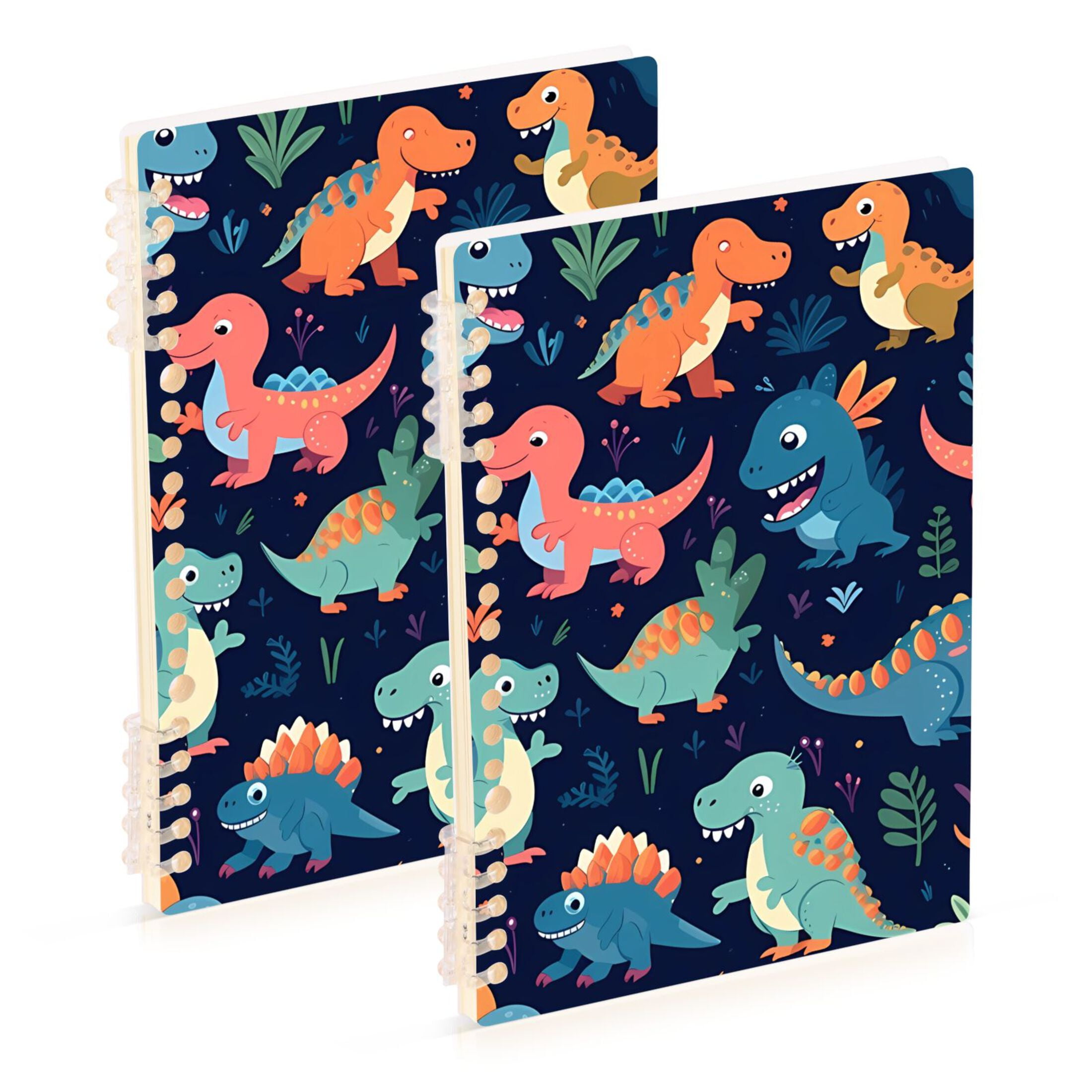 Dinosaurs Leaves Cartoon Ring Binder Notebook Journey Note Diary ...