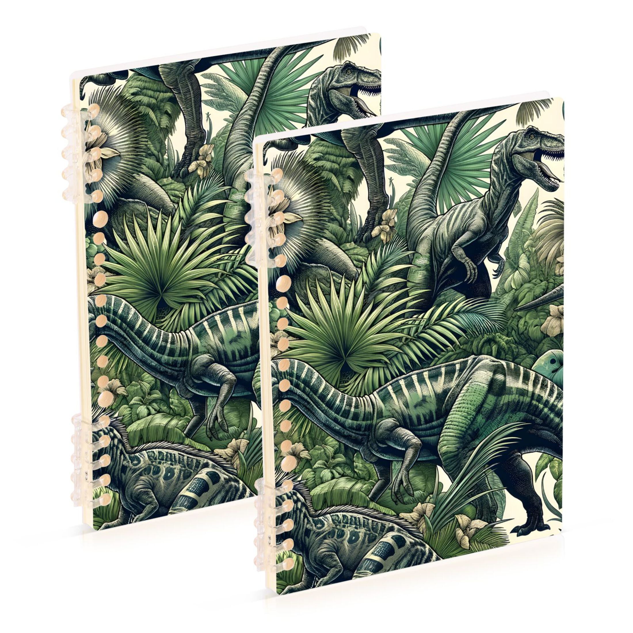 Dinosaurs Leaves Ring Binder Notebook Journey Note Diary College Ruled ...