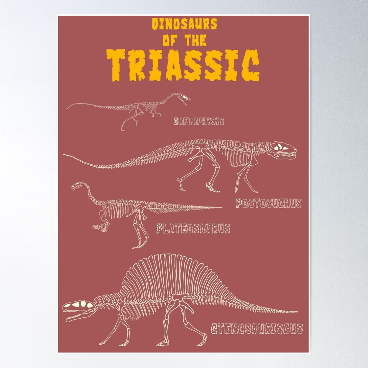 Dinosaurs Of The Triassic Period! Poster Wall Art, Modern Wall Decor ...