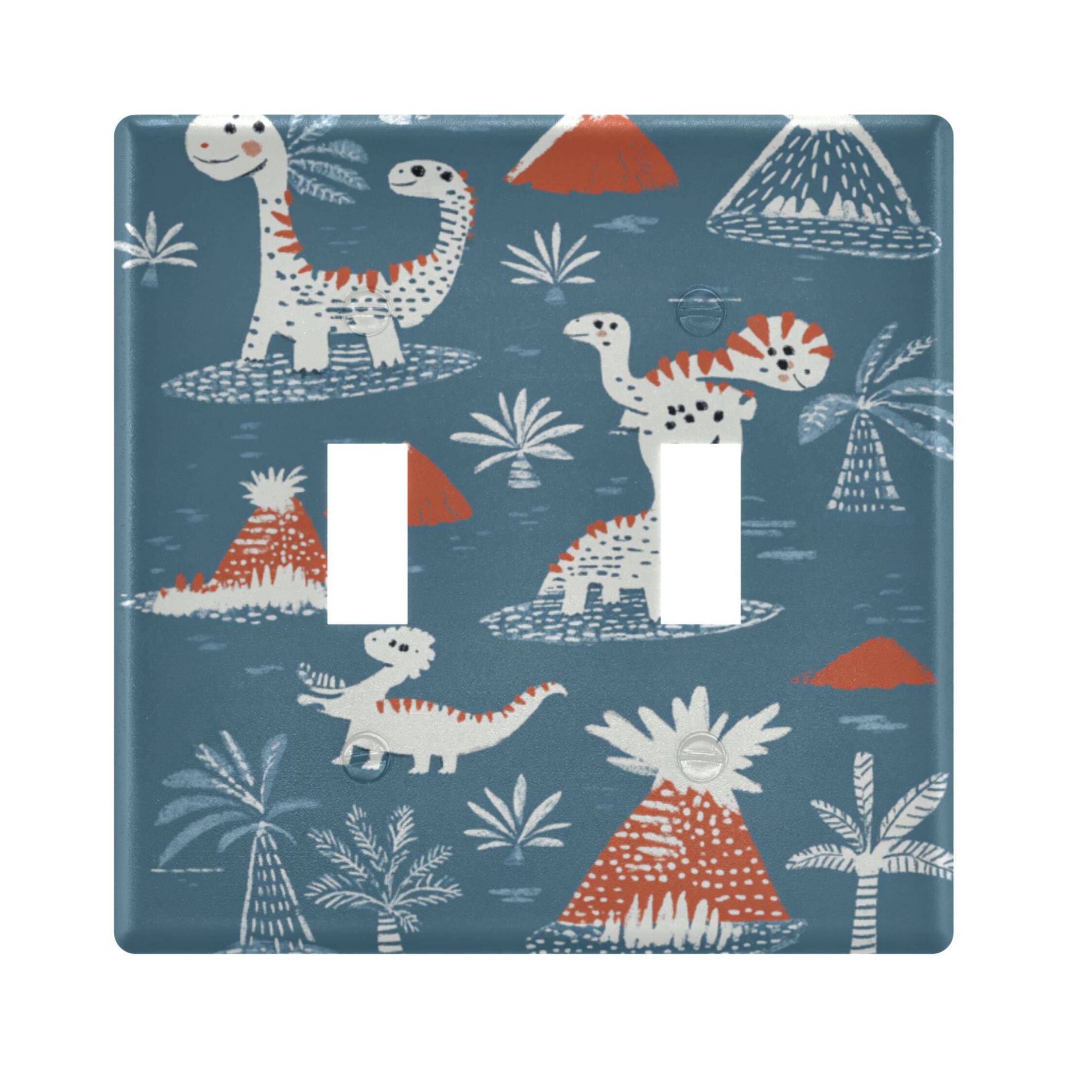 Dinosaurs Pattern Design Fireproof Switch Plate with Rounded Edges 3 ...