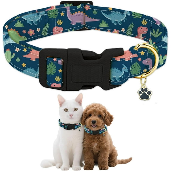 Dinosaurs Patterned Dog Collar for Daily Pets Walking Animals Puppy ...