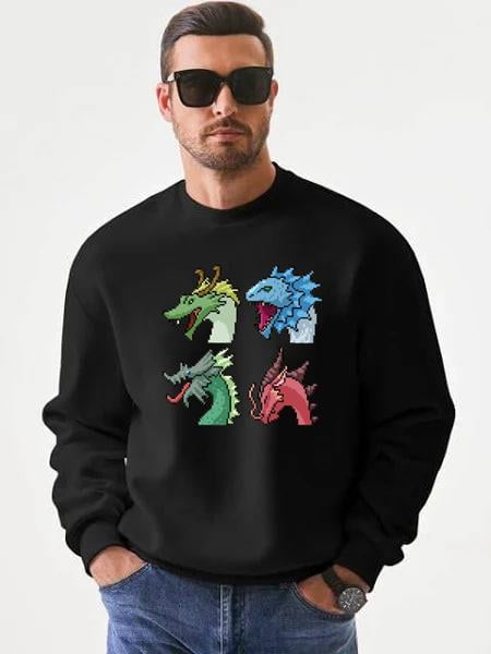 Dinosaurs Pixels Retro Gaming Pixel Art Prehistoric Graphic Sweatshirt ...