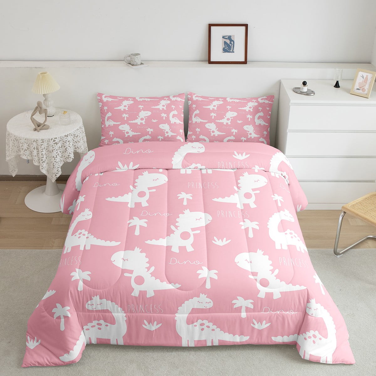 Dinosaurs Queen Comforter Set ,Cartoon Dinosaur Quilt Cute Dino Bedding ...