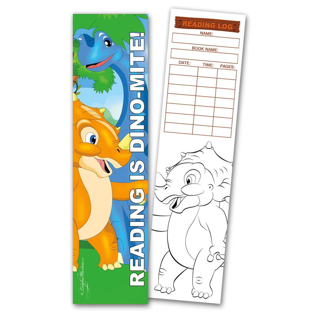 Dinosaurs 'Reading is Dino-Mite!' Coloring Bookmarks with Reading Logs ...