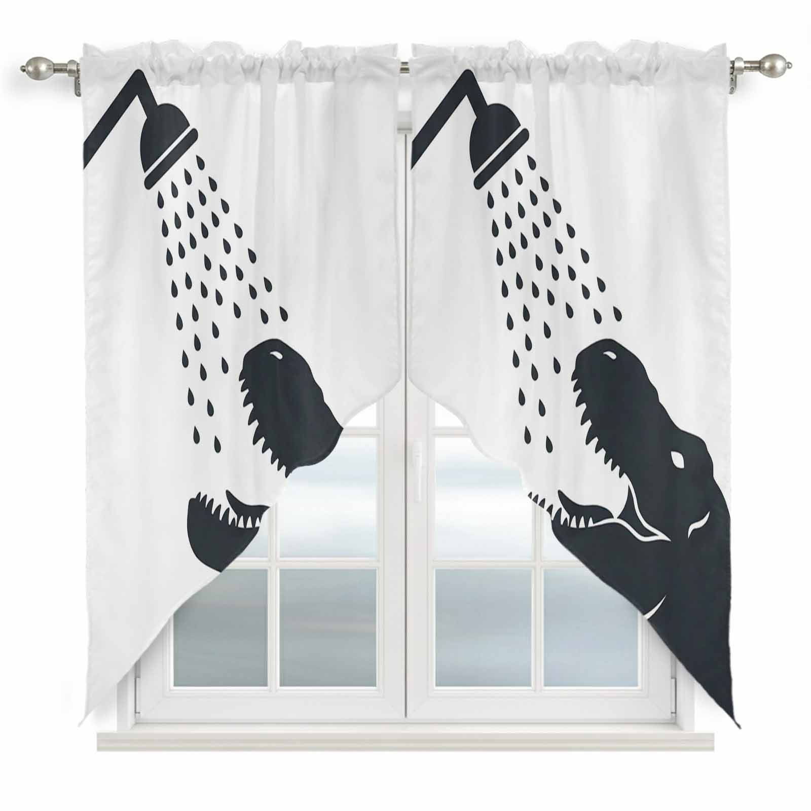 Dinosaurs Showering Swag Valances for Windows 2 Pack, Kitchen Window ...