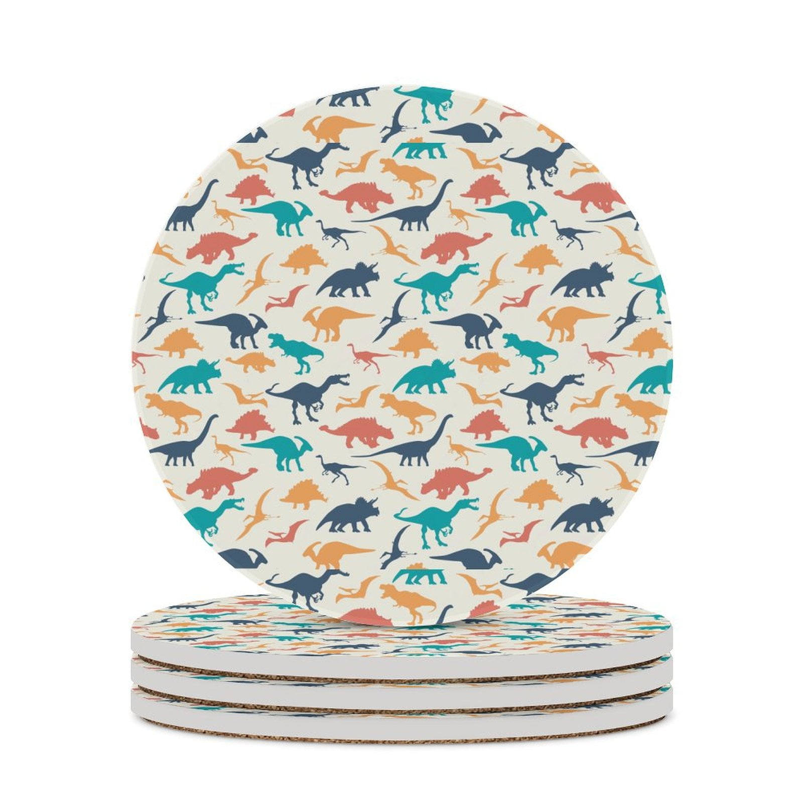 Dinosaurs Silhouette Ceramic Coasters Absorbent Coasters for Drinks ...