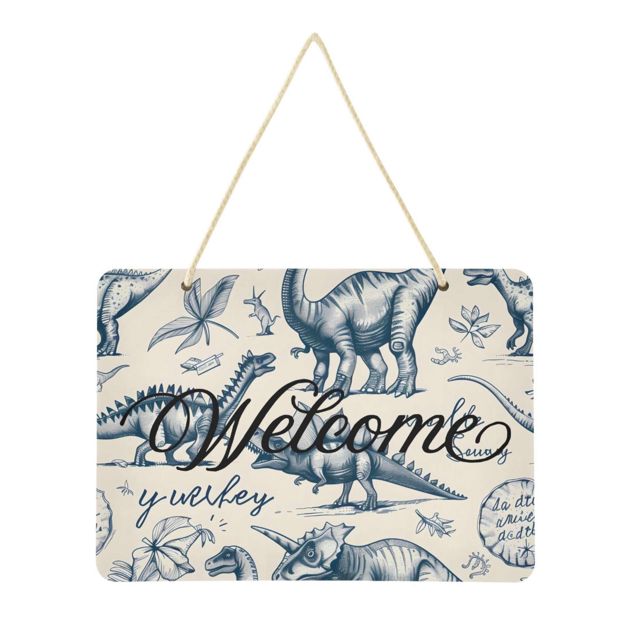 Dinosaurs Sketch Art Welcome Sign Front Door PVC 14x10 inch Hanger ...