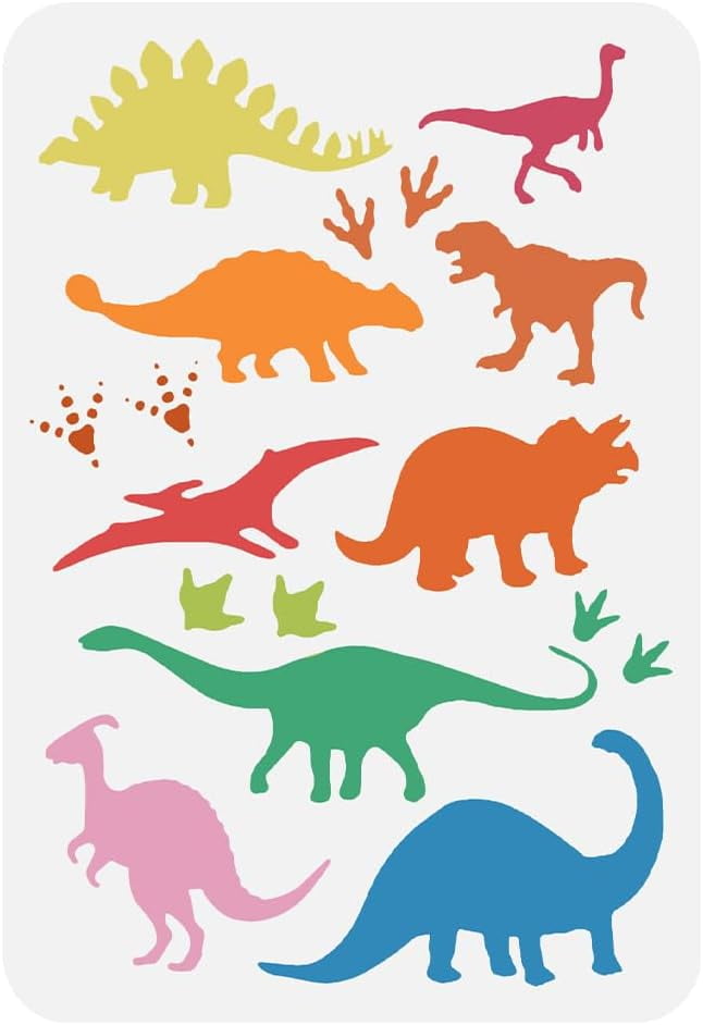 Dinosaurs Stencils Template 8.3x11.7inch Plastic Tyrannosaurus Drawing ...