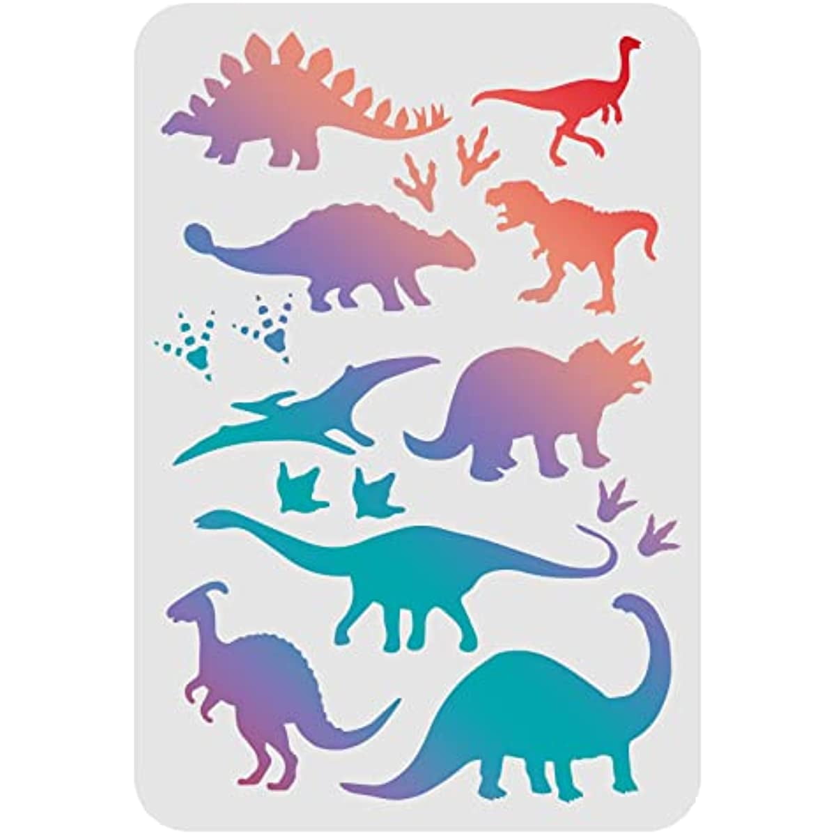 Dinosaurs Stencils Template Plastic Tyrannosaurus Drawing Painting Stencils Rectangle Prints ...
