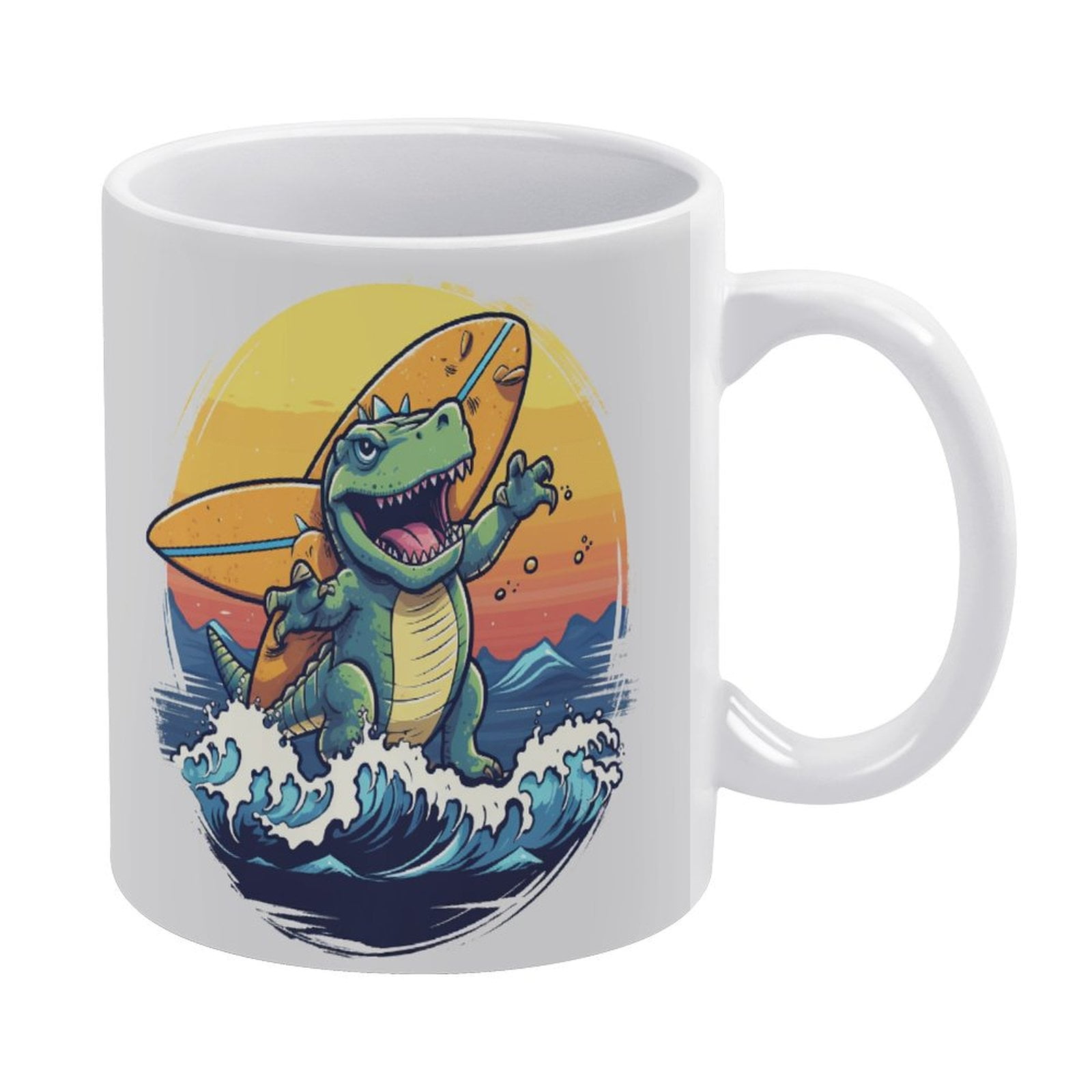 Dinosaurs Surfing Fun Mugs Are Suitable As Birthday Gifts for Husbands ...
