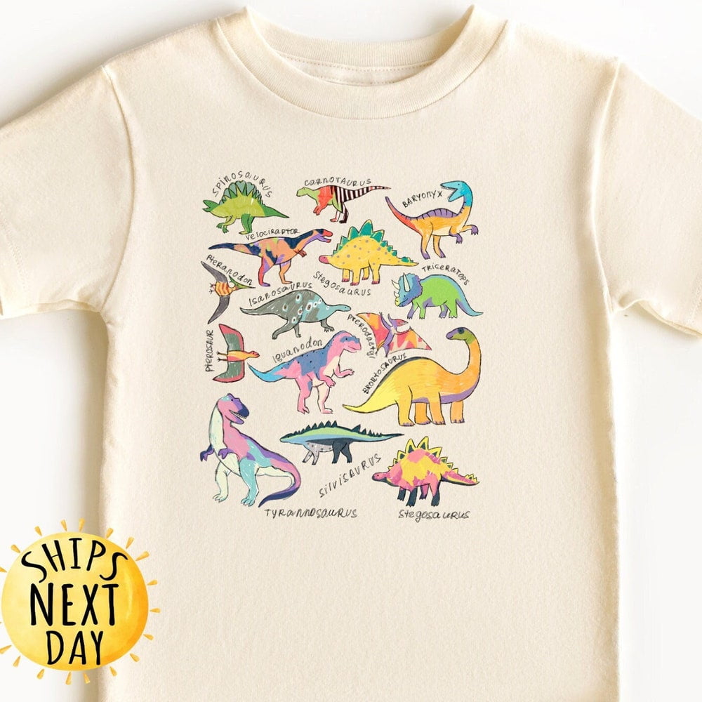 Dinosaurs Toddler Shirt, Trendy Dinosaur Kids Shirt, Types Of Dinosaurs ...