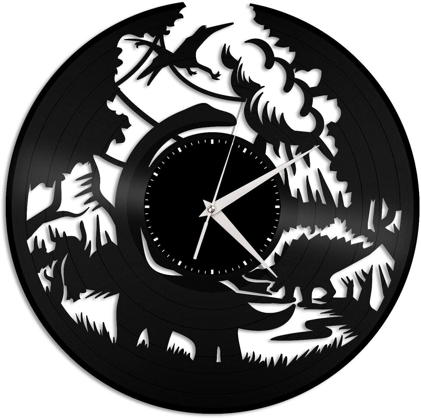 Dinosaurs Vinyl Wall Clock,Vinyl Record Clock Wall Art Unique Room ...