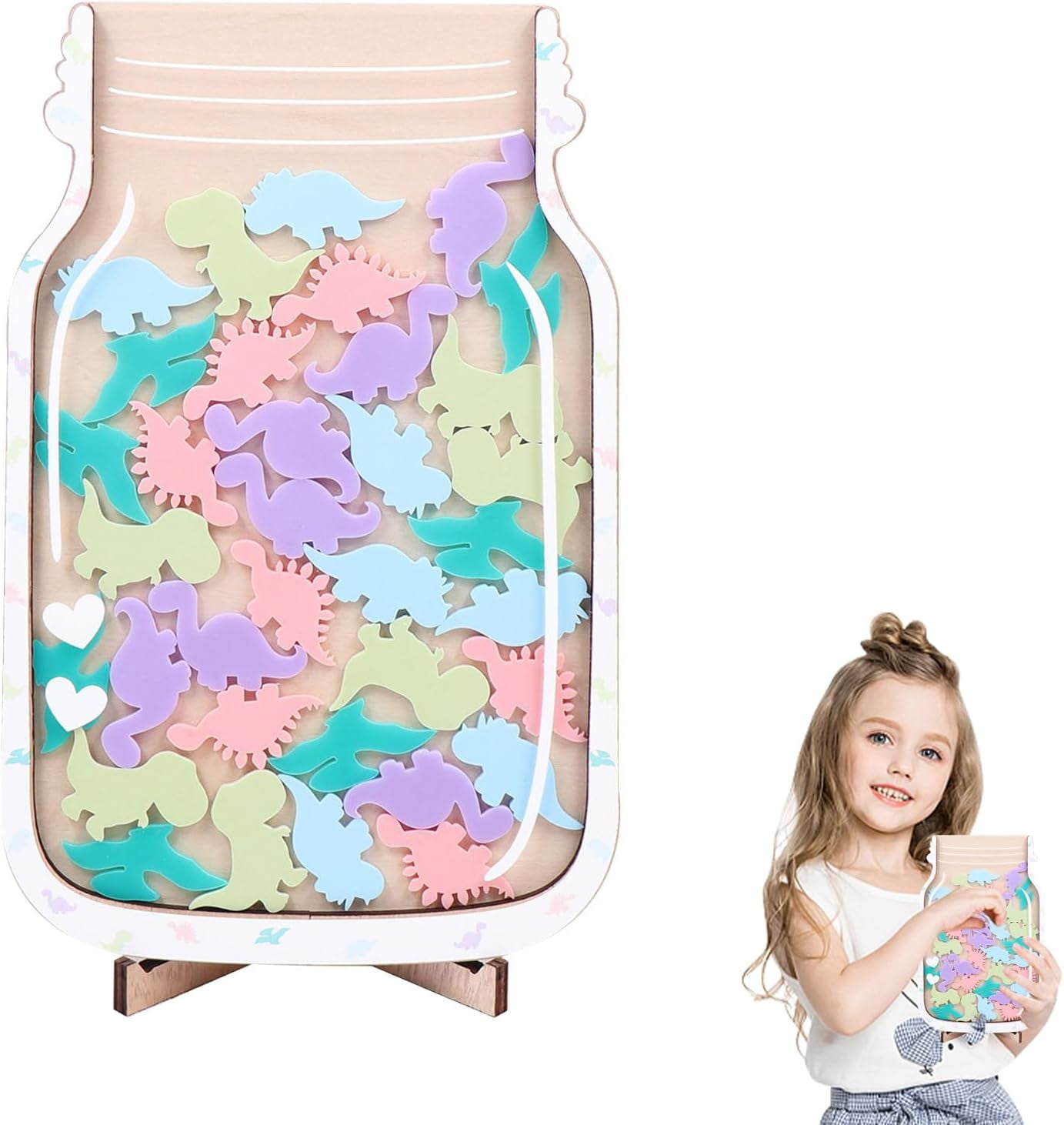 Dinosaurs Wooden Reward Jar Set, Star Chart Good Behavior Home Potty ...