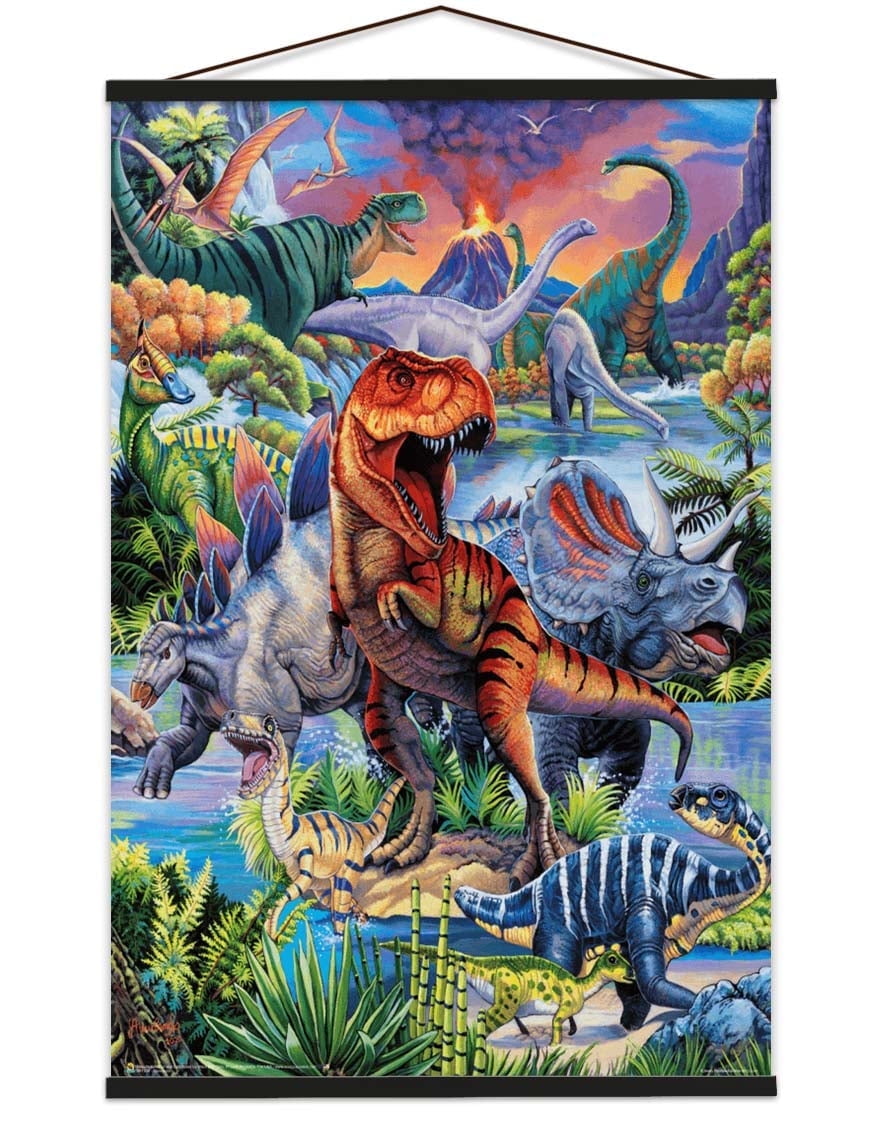 Dinosaurs by Jenny Newland Art Poster - Officially Licensed - 24" x 36 ...