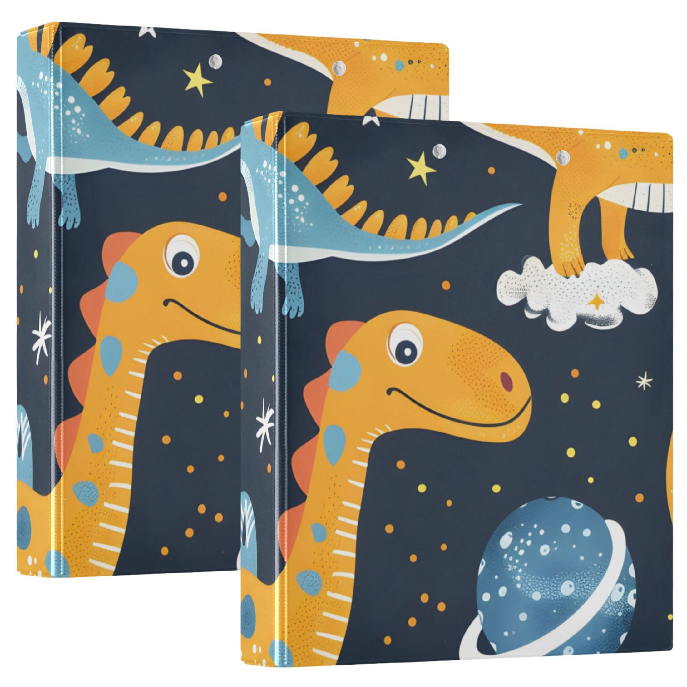 Dinosaurs in Space 3 Ring Binders 1.5 inch Hardcover File Folders with ...