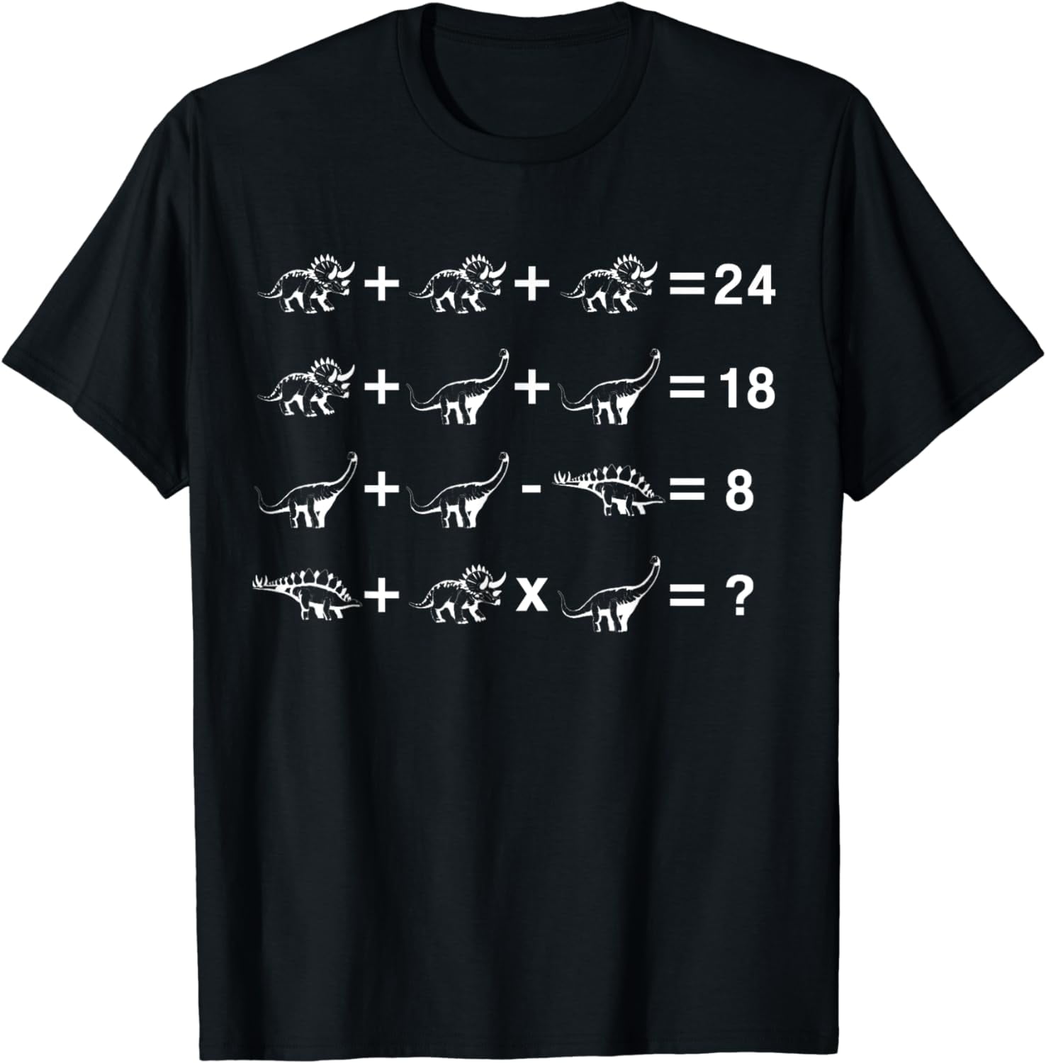 Dinosaurs math puzzle T-Shirt - Walmart.com