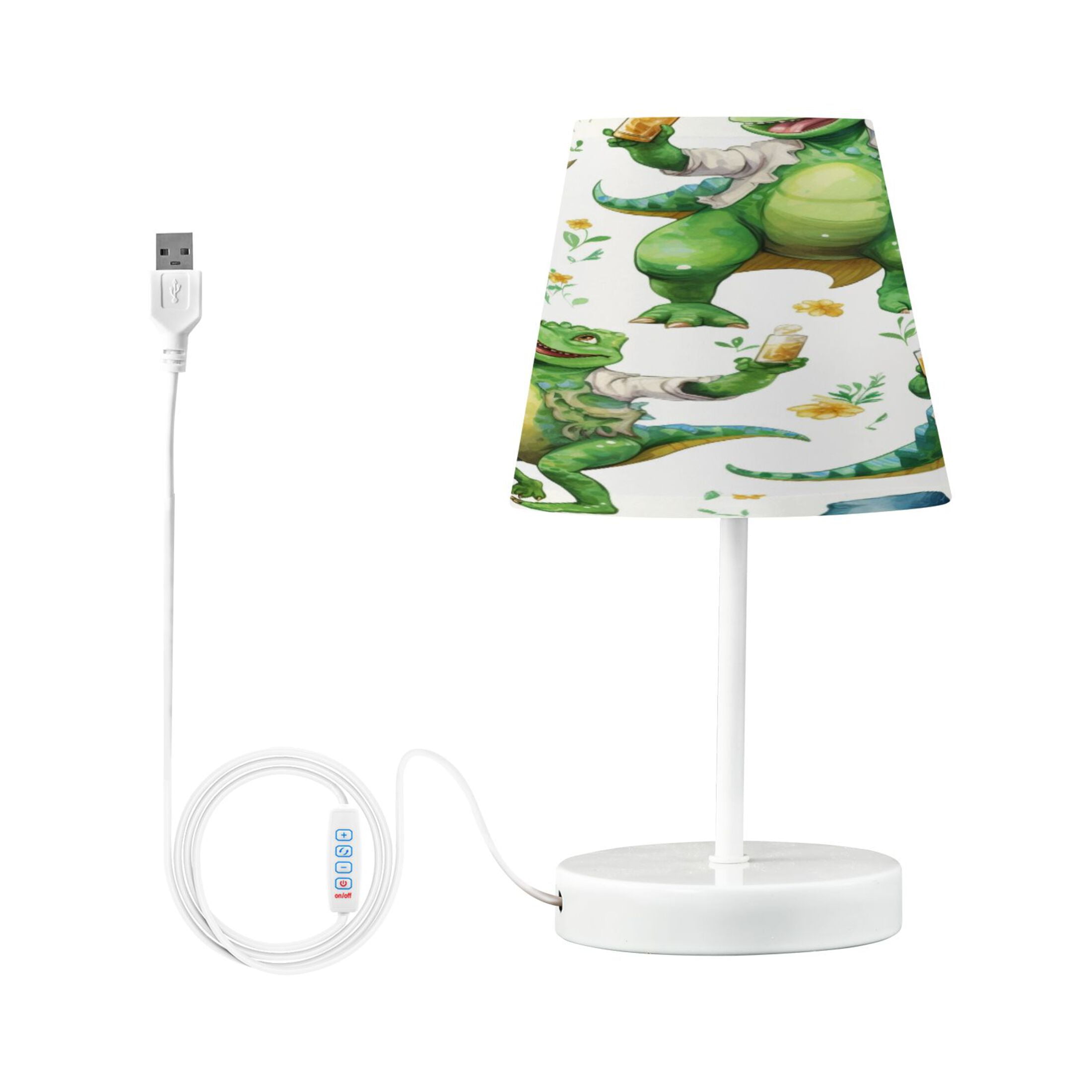 Dinosaurs with Hat and Beer Desk Lamp LED Table Nightstand Lamps with 3 ...
