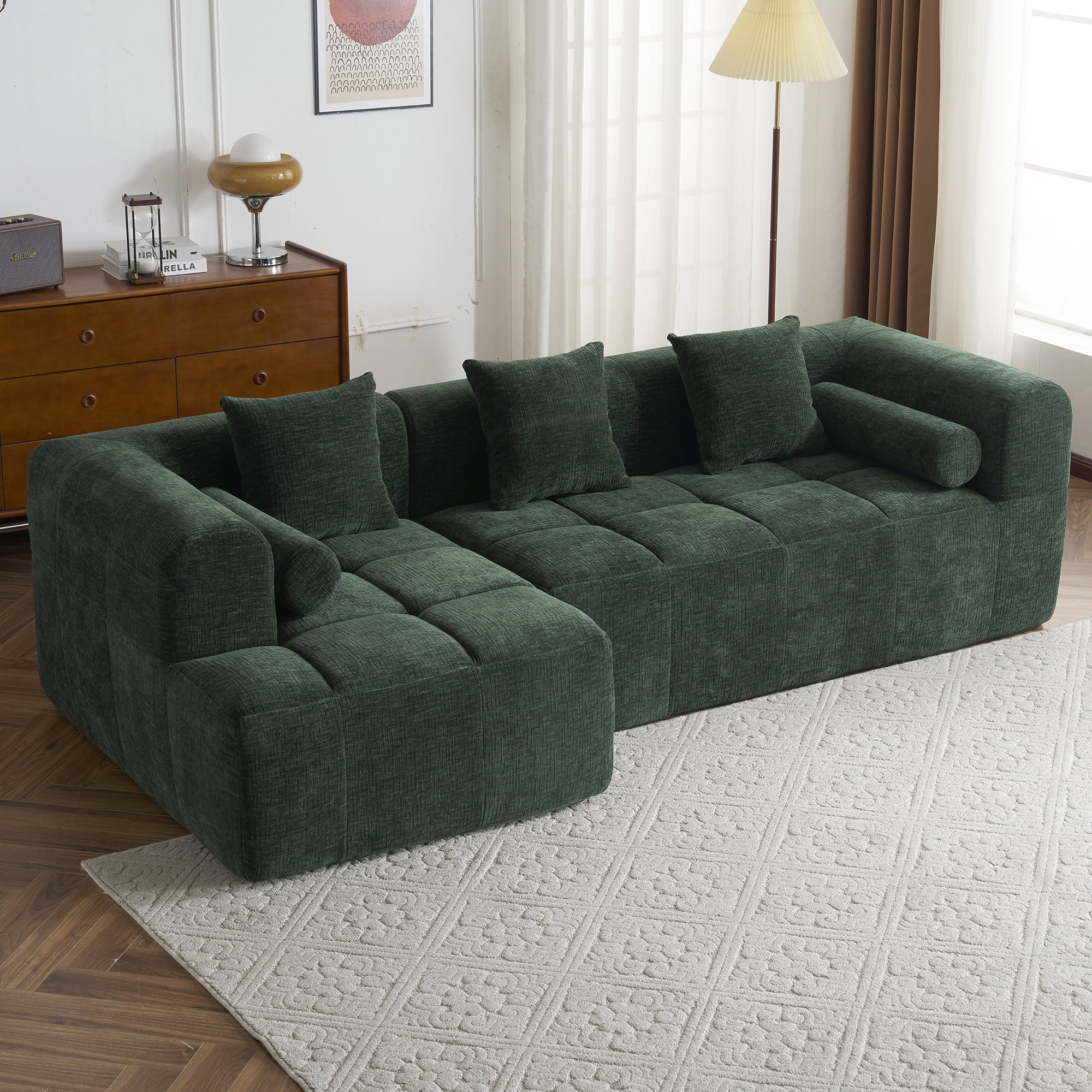 Dinosisco 101" Reversible Sectional Sofa, L-Shaped Modular Sponge Couch ...
