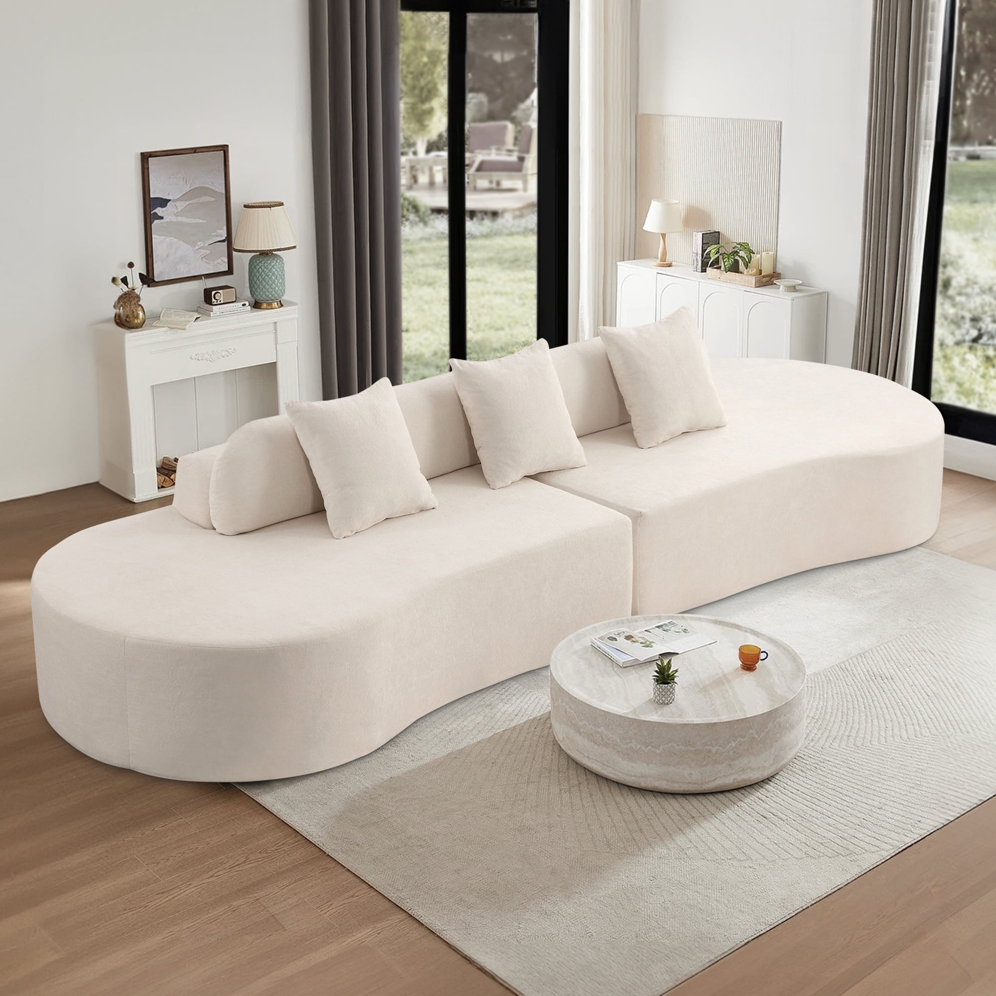 Dinosisco 130.5" Oversized Curved Modular Sectional Sofa, Deep Seat ...