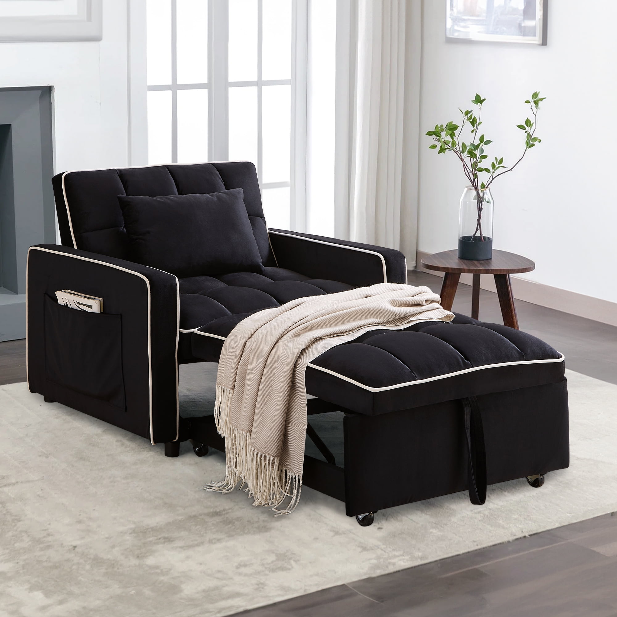 Dinosisco 3-in-1 Convertible Chair Bed, Sleeper Chair Lounge Chair ...