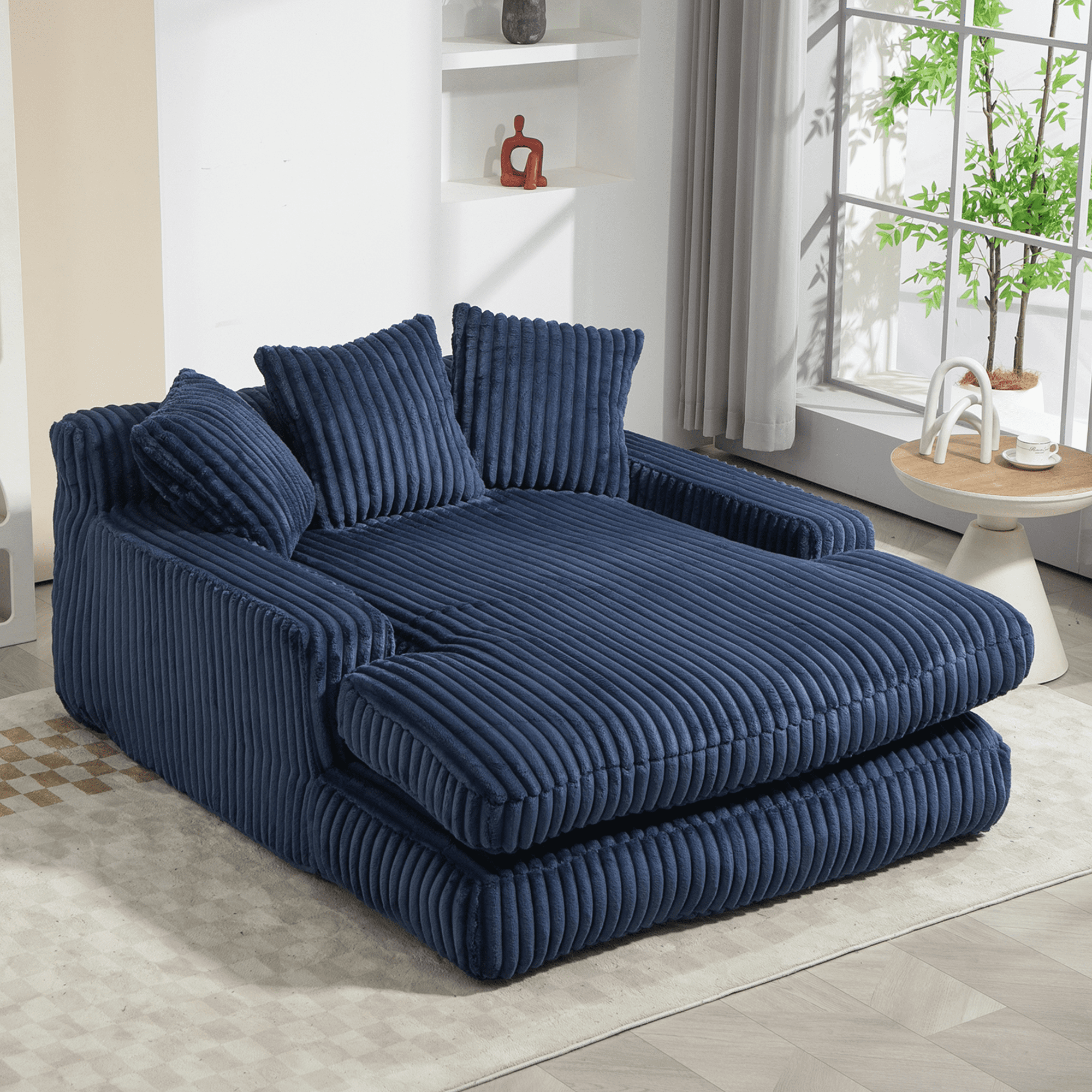 Dinosisco Corduroy Deep Seat Lazy Sofa, Oversized 2-Seater Sleeper ...