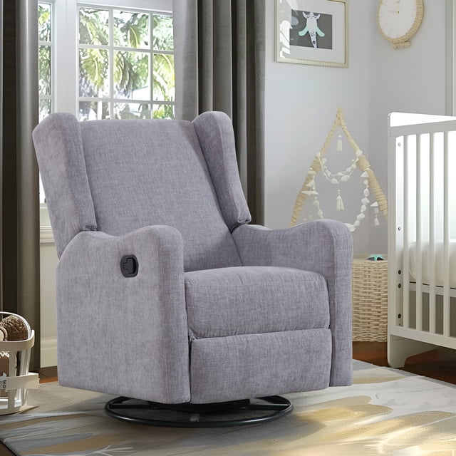 Dinosisco Swivel Glider Overstuffed Reclining Chair for Baby Nursery ...