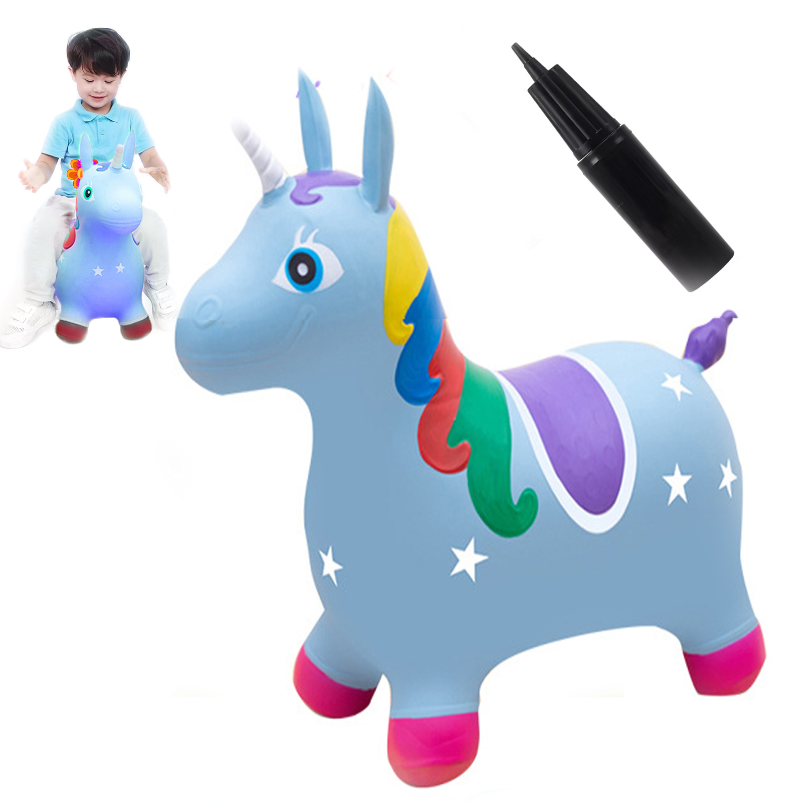 bintiva Children's Unicorn Hopper,with Free Foot Pump, Exercise Jumping ...