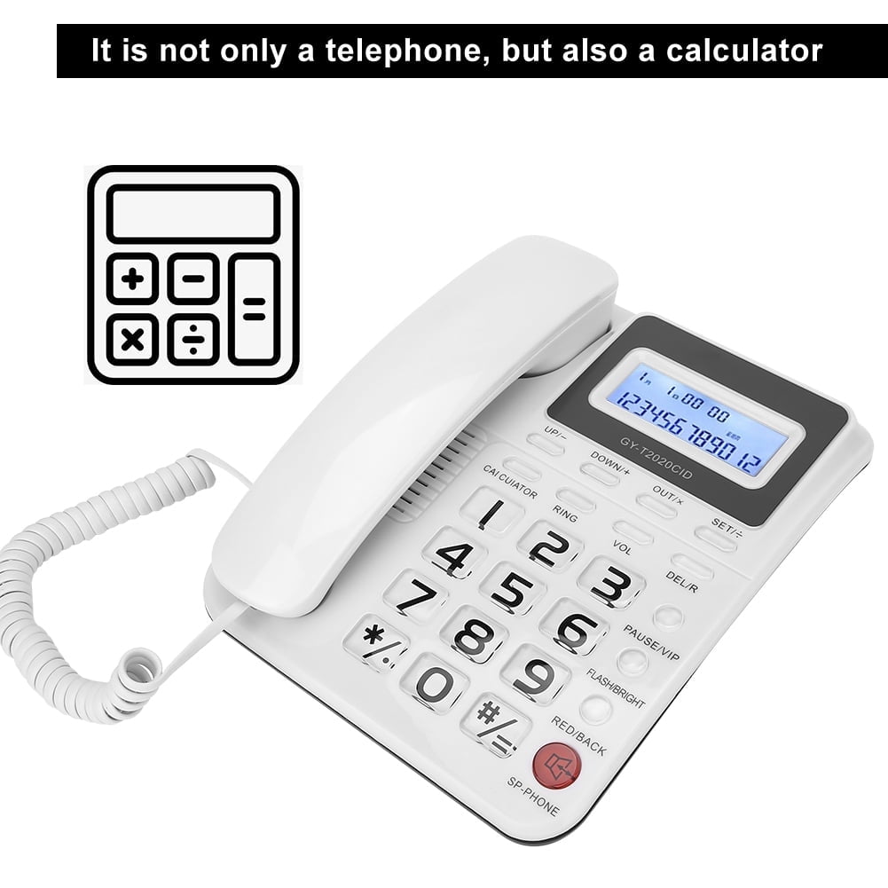Dioche Desk Corded Telephone Landline Home Office Hotel Phone Caller ID ...