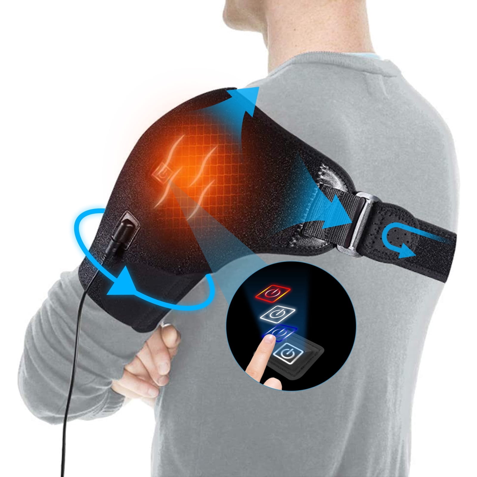 Dioche Adjustable Heated Shoulder Brace, Quick Heat Up, Pain Relief for ...