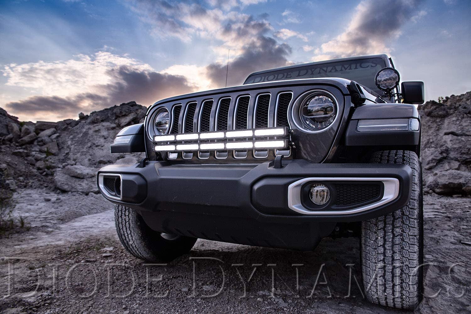 Diode Dynamics 30" Dual White Combo LED Light Bar Bracket Kit Jeep ...