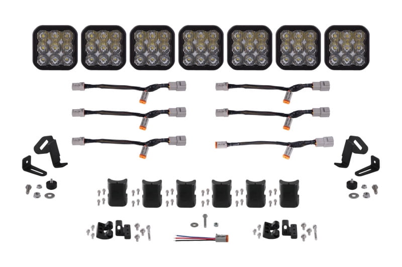 Diode Dynamics SS5 Pro Universal CrossLink 7-Pod Lightbar - White ...