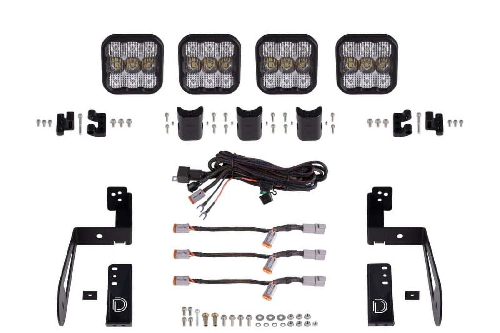 Diode Dynamics Jeep JK SS5 4-Pod CrossLink Grille Lightbar Kit Pro - White Combo - Walmart.com