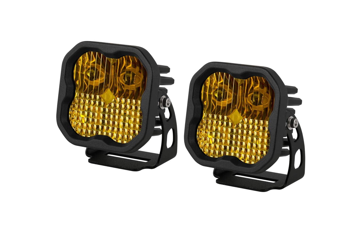 Diode Dynamics SS3 SAE SSF20 Yellow Sport LED Pod (pair), Combo with ...