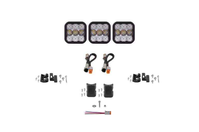 Diode Dynamics SS5 Pro Universal CrossLink 3-Pod Lightbar - White Combo ...